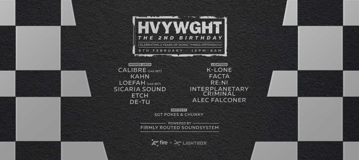 HVYWGHT 2nd Birthday - 2 Years of Doing Things Differently bei Fire ...