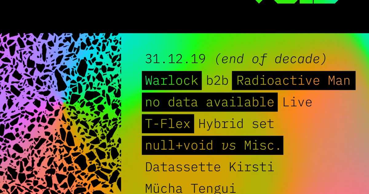 Misc. X null+void NYE em The Glove That Fits, London