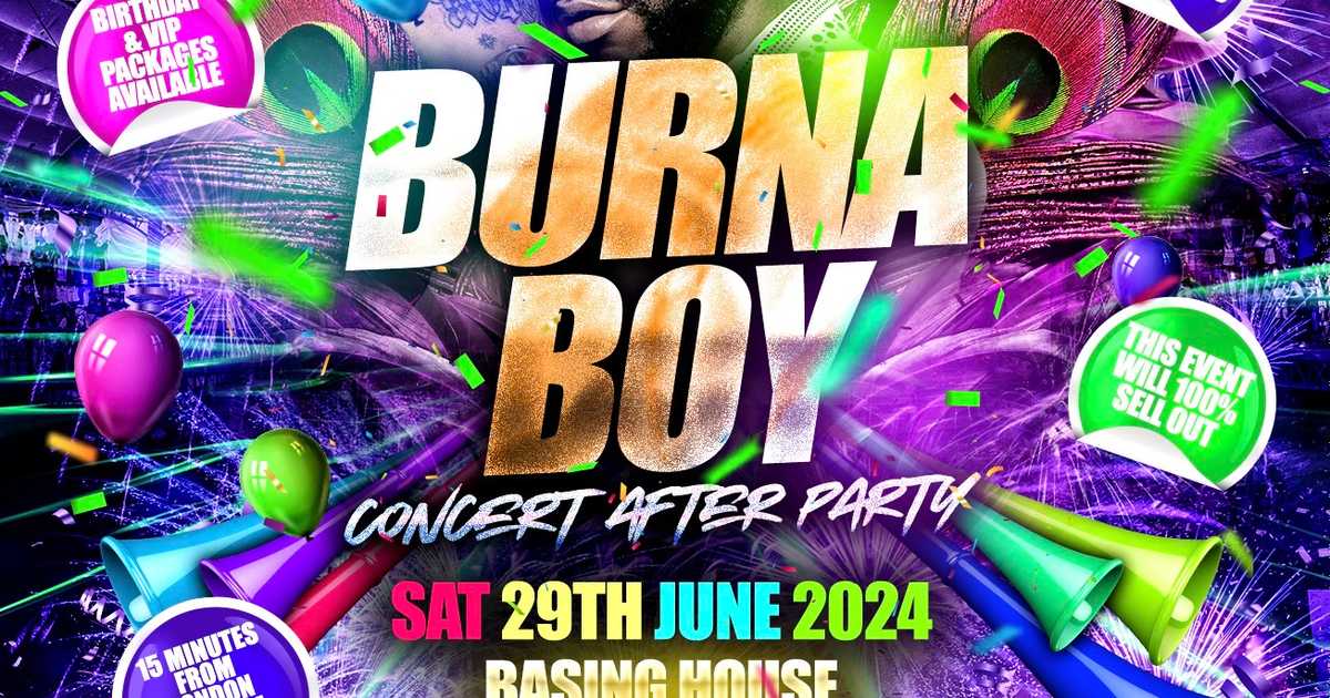 Burna Boy Concert After Party at Rolling Stock, London