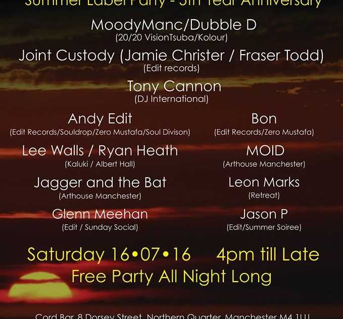 Edit Records presents... Edit Summer Label Party & 5th Year Anniversary ...