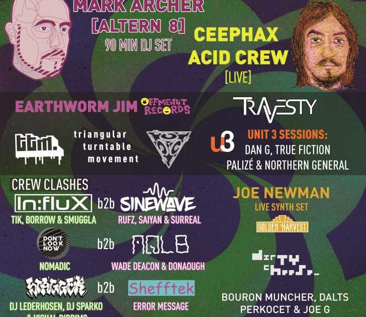 RiteTrax with Mark Archer & Ceephax Acid Crew em Dina Diner, Sheffield