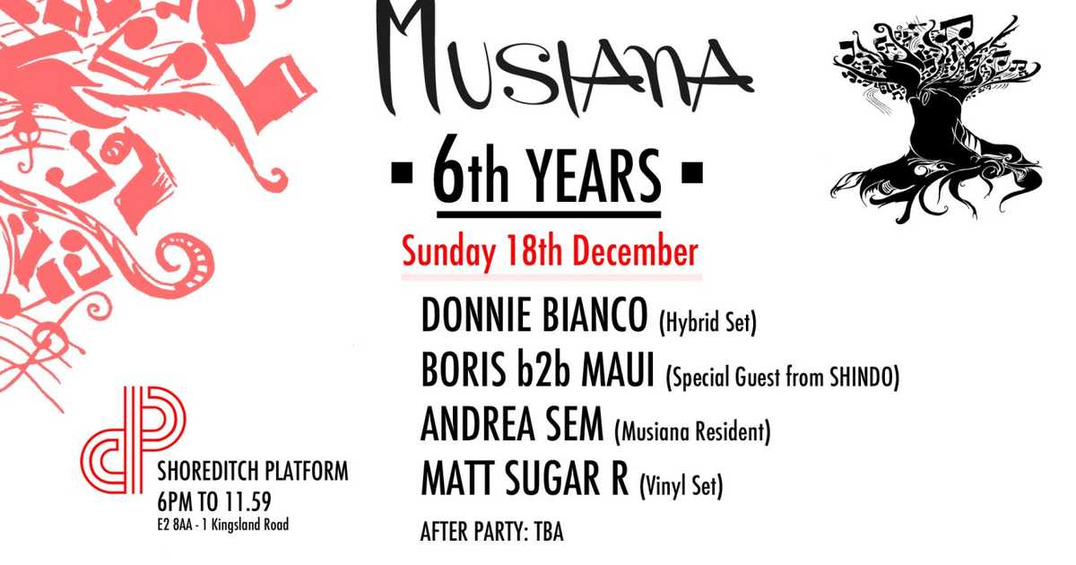 Musiana 6th Years en Shoreditch Platform, London