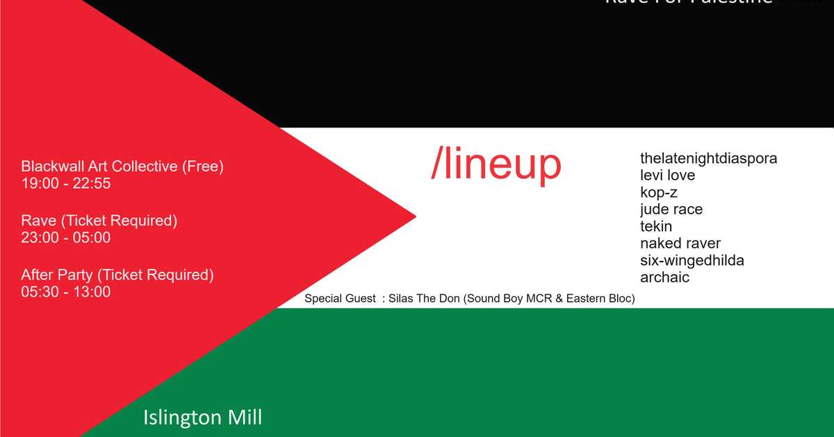 Mirage After Dark (Rave For Palestine Edition) at Islington Mill ...