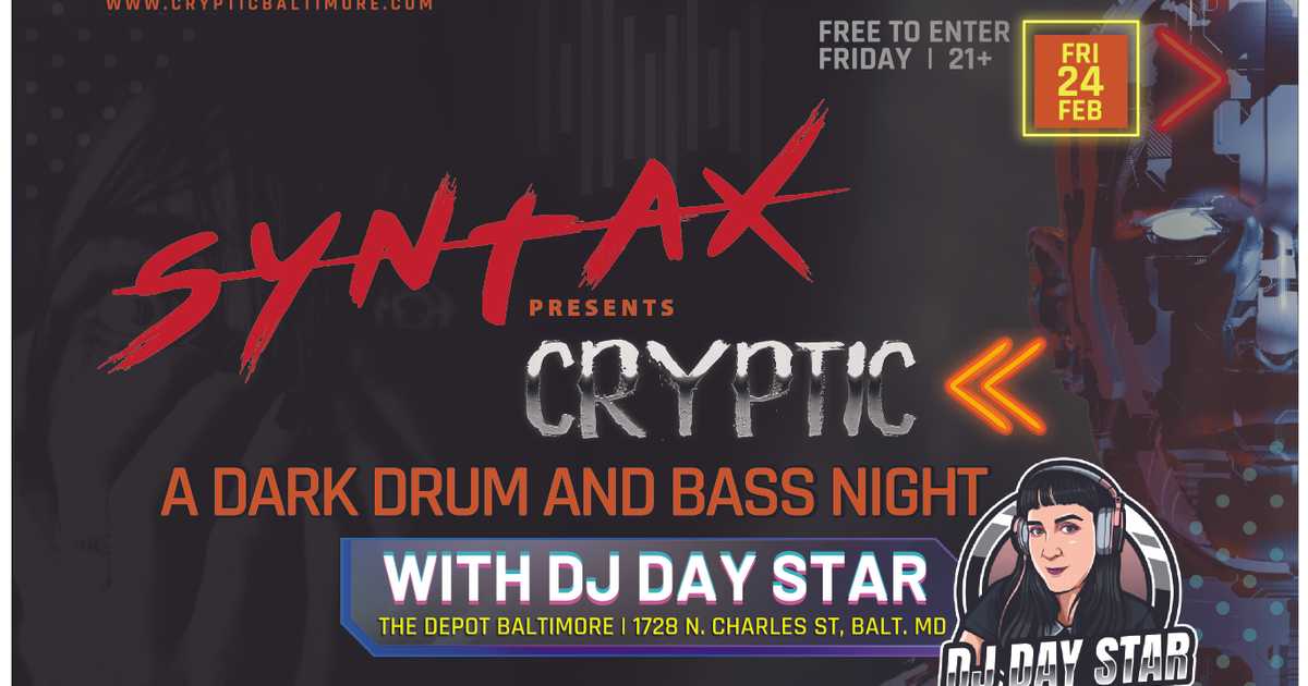 Syntax presents Cryptic: A Dark Drum and Bass Night at The Depot, Baltimore