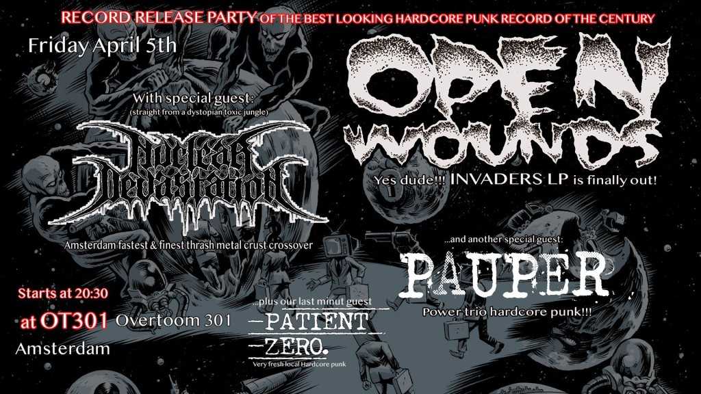 Open Wounds record release party a OT301, Amsterdam