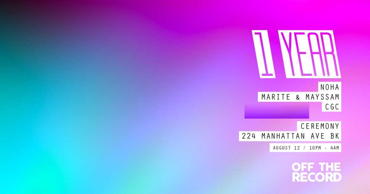 1 Year - Off The Record: Noha, Marite & Mayssam, CGC en Ceremony, New ...