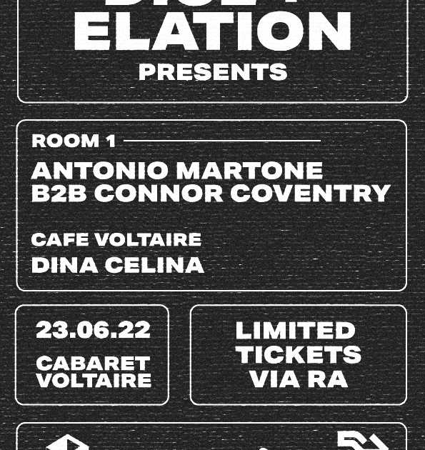 DICE x ELATION: Antonio Martone B2B Connor Coventry em Cabaret Voltaire, Edinburgh