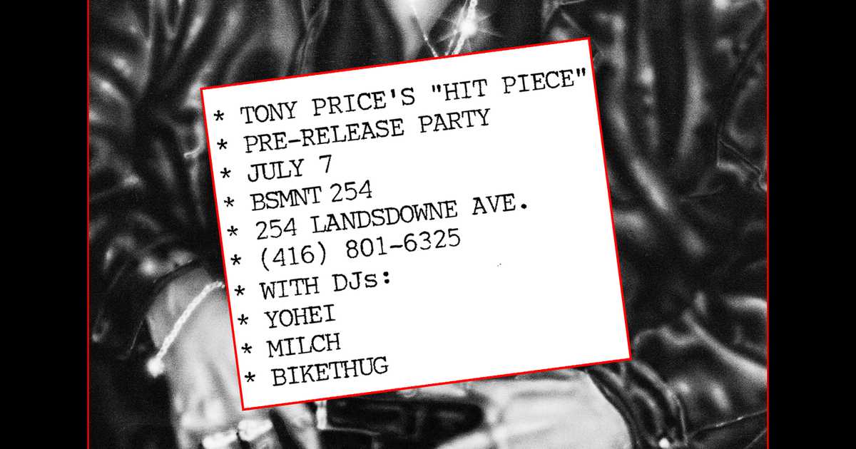 Tony Price's 'Hit Piece' Pre-Release Party at Bsmt 254, Toronto