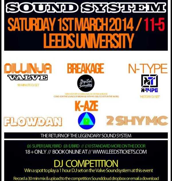 Valve Sound System: Dillinja Breakage K-aze DJ N-Type at Leeds ...