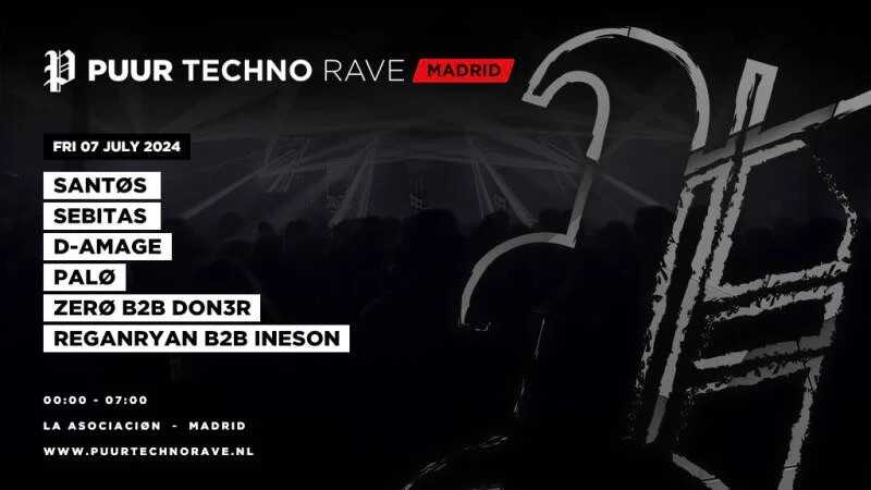 Puur Techno Rave x Spark - Madrid at Lasociaciøn, Madrid