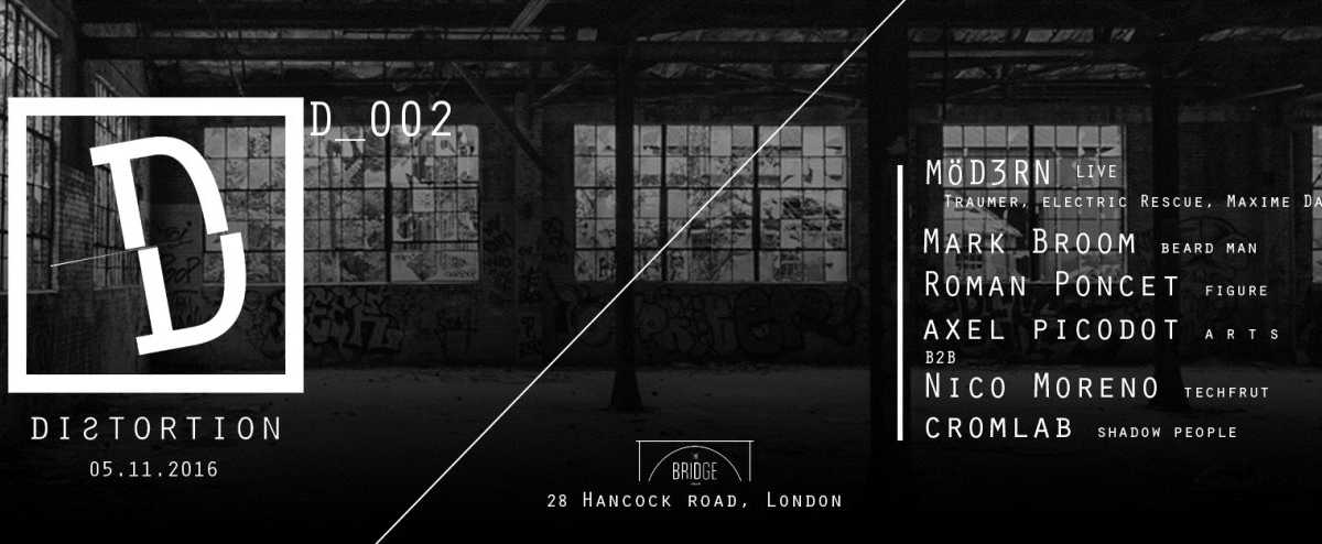 D_002 with Möd3rn (Live), Mark Broom, Roman Poncet en Bow Bridge, London