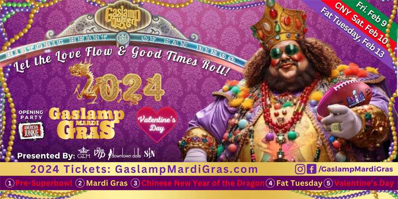 Mardi Gras, Fat Tuesday, Valentines Day Gaslamp San Diego Promo Code at ...