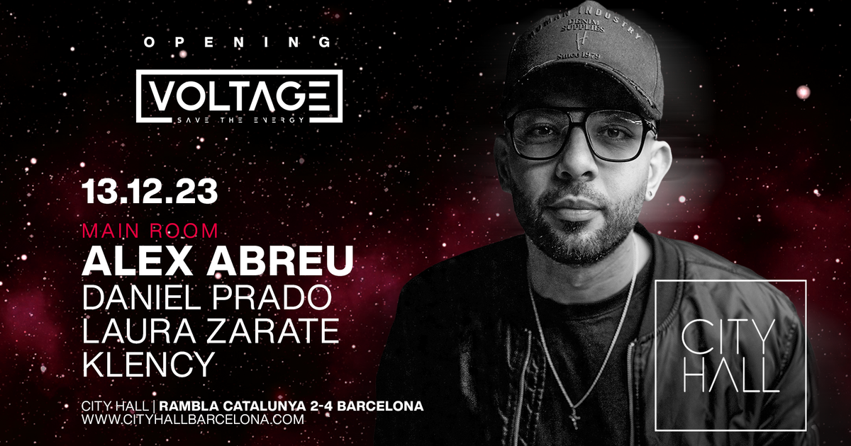 LAST FREE I City Hall Wednesday pres . VOLTAGE with ALEX ABREU en City Hall, Barcelona