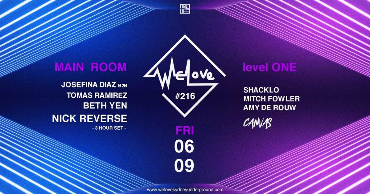 WeLove #216 // Nick Reverse 3h Set / Beth Yen + Canvas em Burdekin Hotel, Sydney