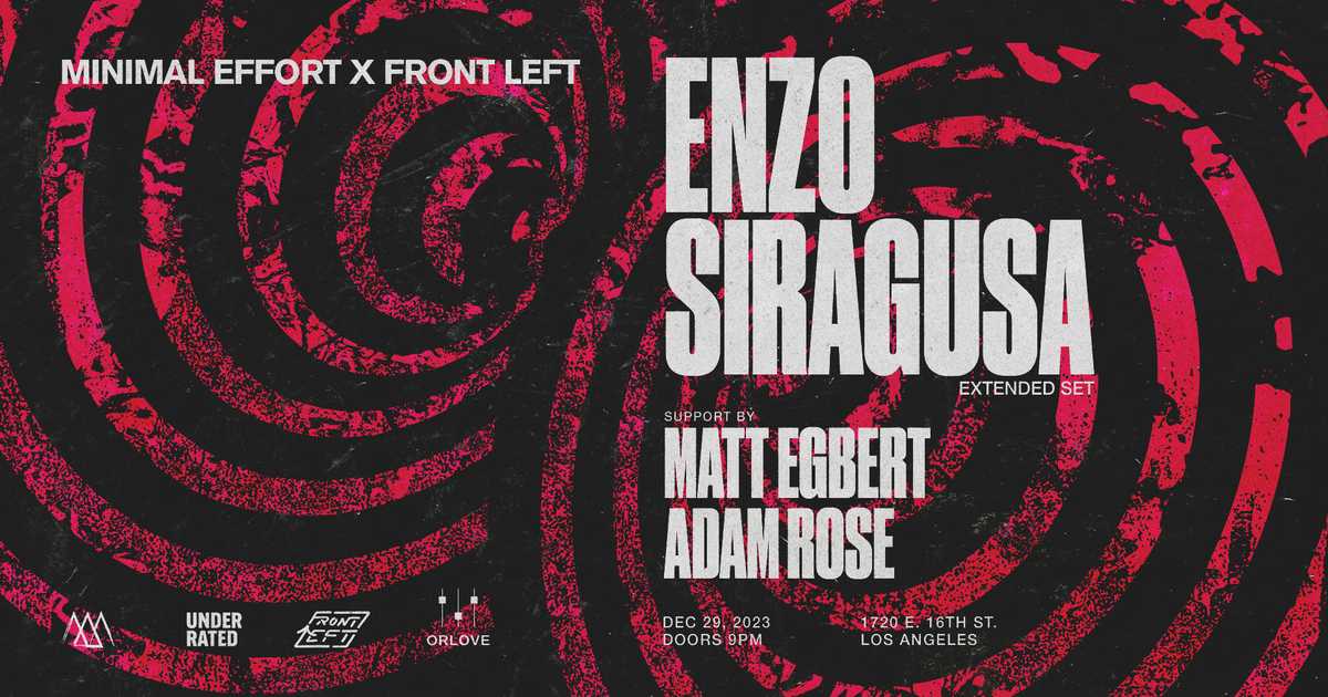 Minimal Effort: Enzo Siragusa (Extended Set) bij 1720, Los Angeles