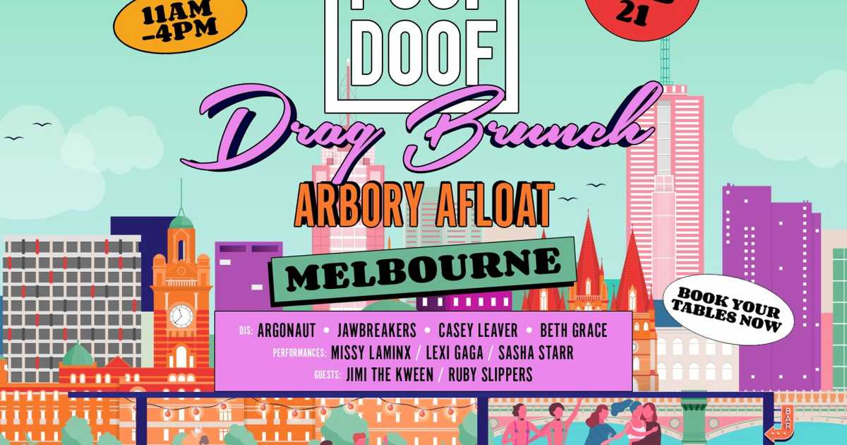 Poof Doof Melbourne: Drag Brunch em Arbory Afloat, Melbourne