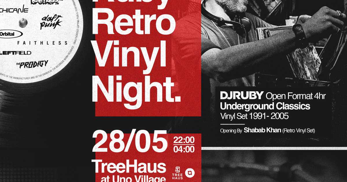 DJ Ruby Retro Vinyl Night: Underground Classics at Treehaus, Uno Malta, Malta