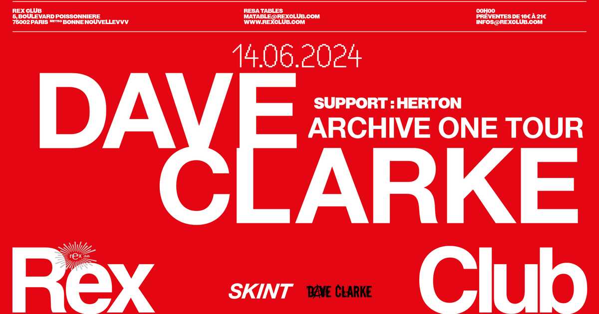 Dave Clarke Archive One Tour: Dave Clarke, Herton at Rex Club, Paris