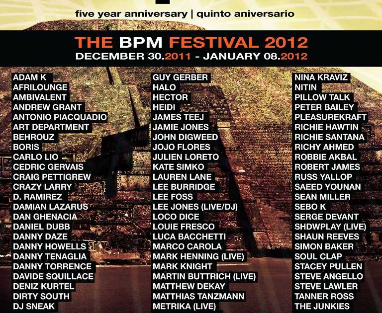 The Bpm Festival: Phase One Artist Line-Up at Playa del Carmen, メキシコ