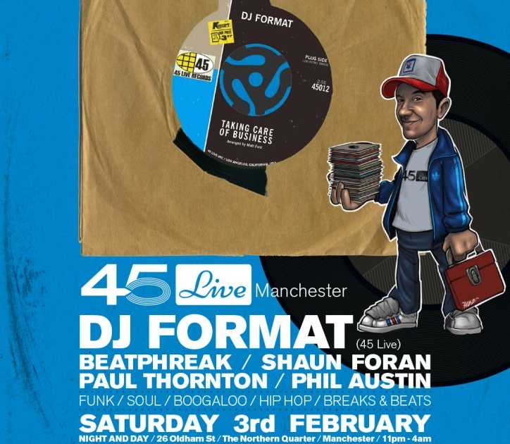 DJ Format 45 Live Manchester en Night & Day Café, Manchester