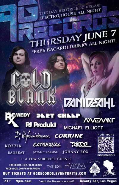 9G Records presents Cold Blank & Dani Deahl at The Beauty Bar, Las Vegas