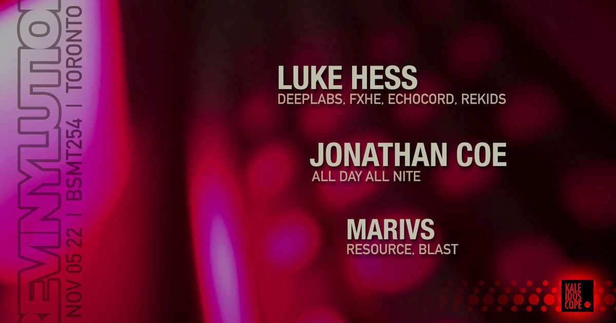 Revinylution with Luke Hess, Marivs, Jonathan Coe (all vinyl event) at ...