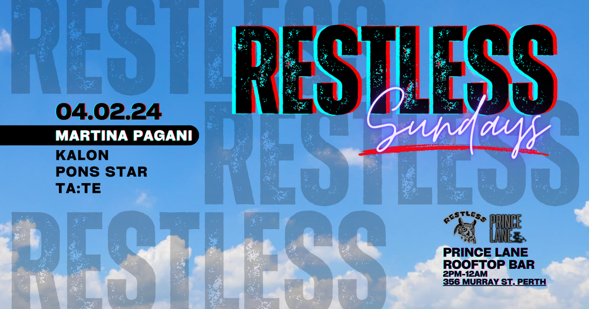 Restless Sundays ft. Martina Pagani at TBA - Prince Lane Bar, Perth