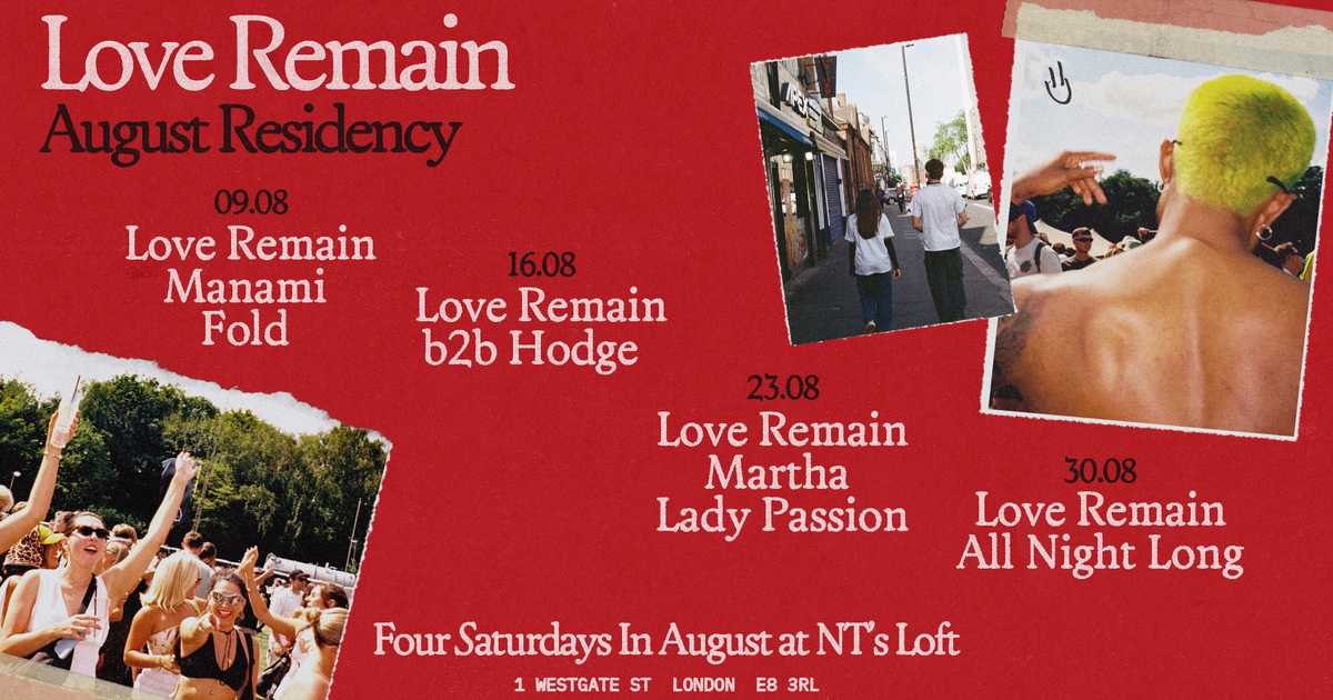 NT's Loft: Love Remain, Manami, Fold - Four Saturdays in August at ...