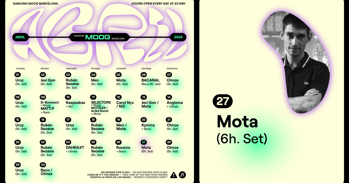 MOOG DJs: MOTA at Moog Club, Barcelona