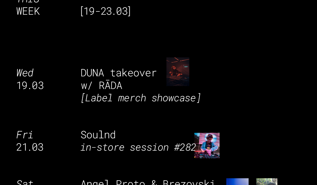 DUNA takeover with RĀDA [Label merch showcase] at Taba Record Store, Sofia