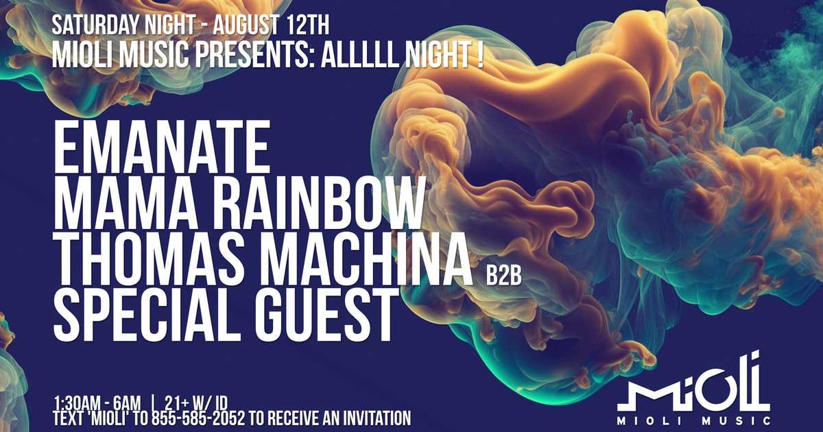 Mioli Music presents: All Night at TBA - The Line Hotel, San Francisco ...