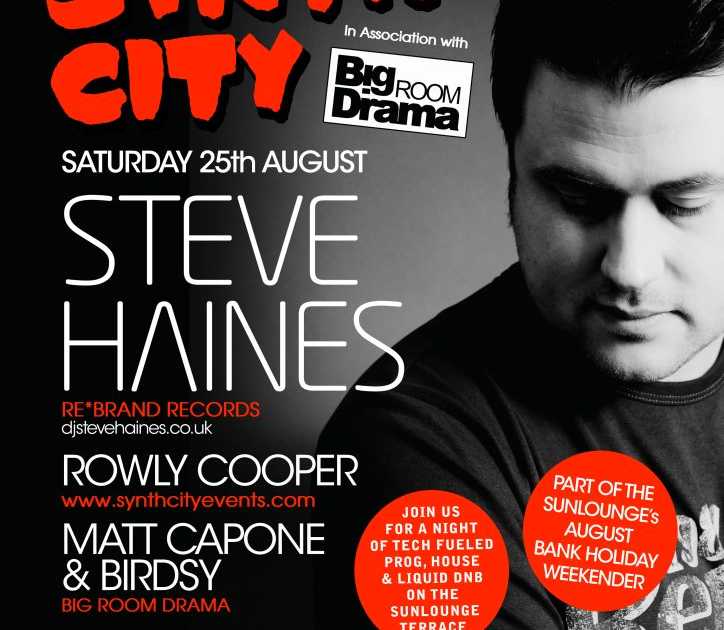 Synth City presents Special Guest DJ Steve Haines en The Sun Lounge ...