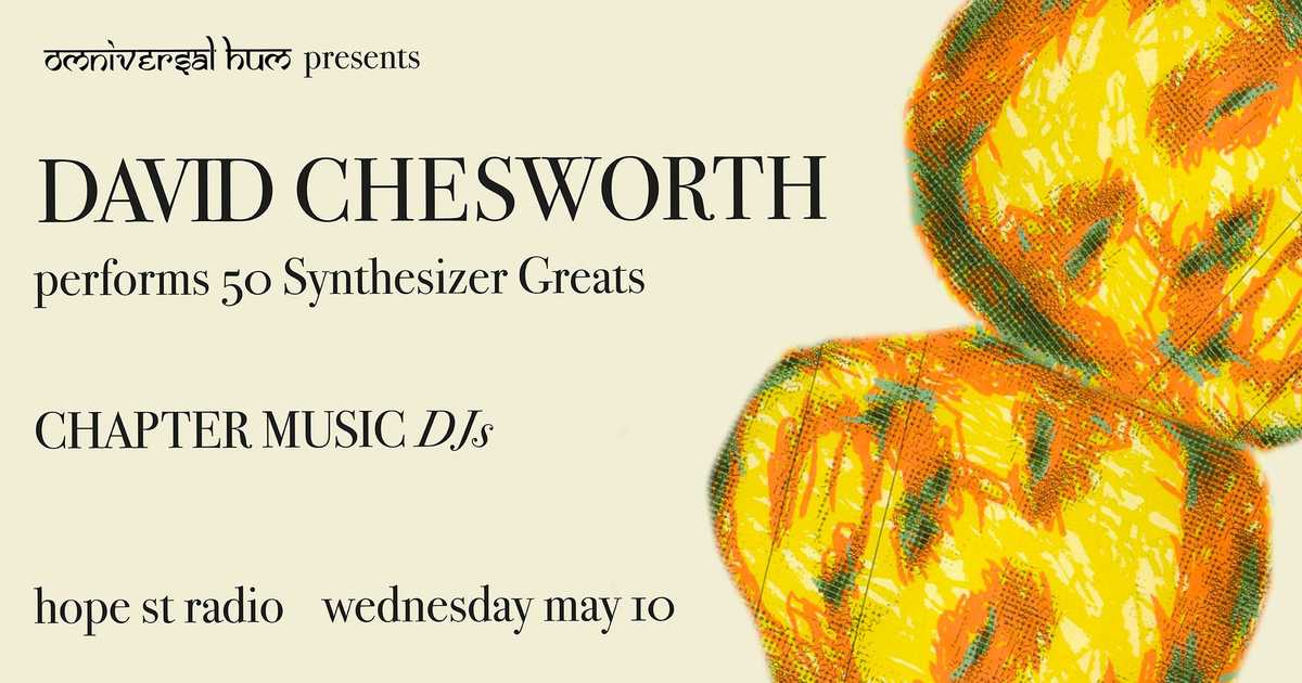 David Chesworth performs 50 Synthesizer Greats at Hope St Radio, Melbourne