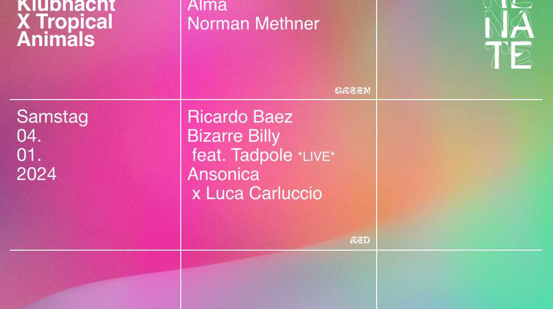 Renate Klubnacht x Tropical Animals at Renate, Berlin