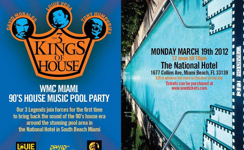The 3 Kings Of House 2012 Wmc Pool Party at The National Hotel, Miami