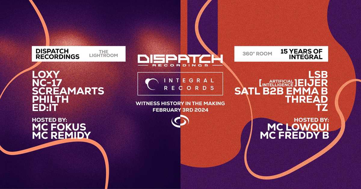 Dispatch Recordings x 15 Years of Integral at The Clock Factory, Bristol