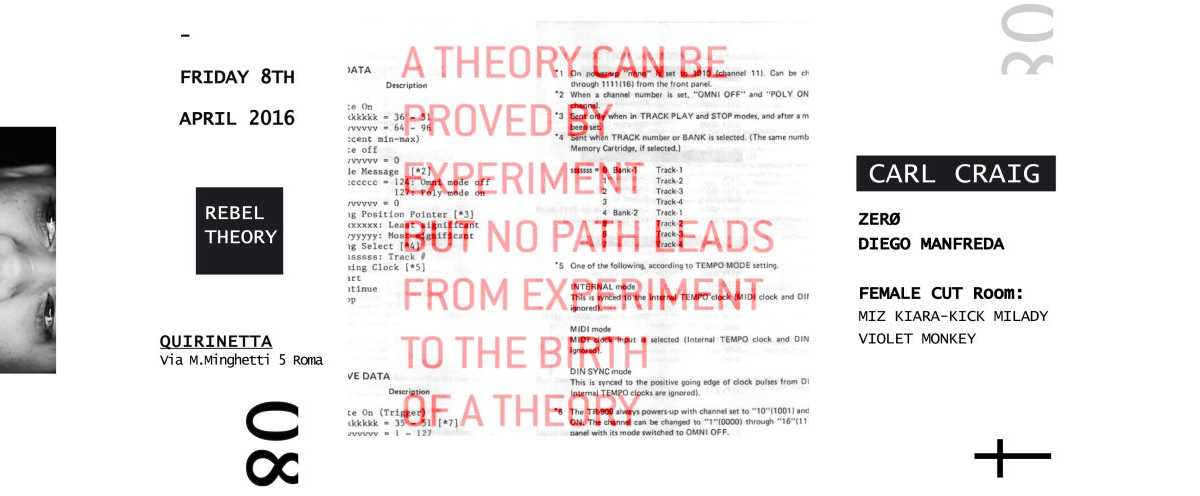 Rebel Theory with Carl Craig bei Teatro Quirinetta, Rom
