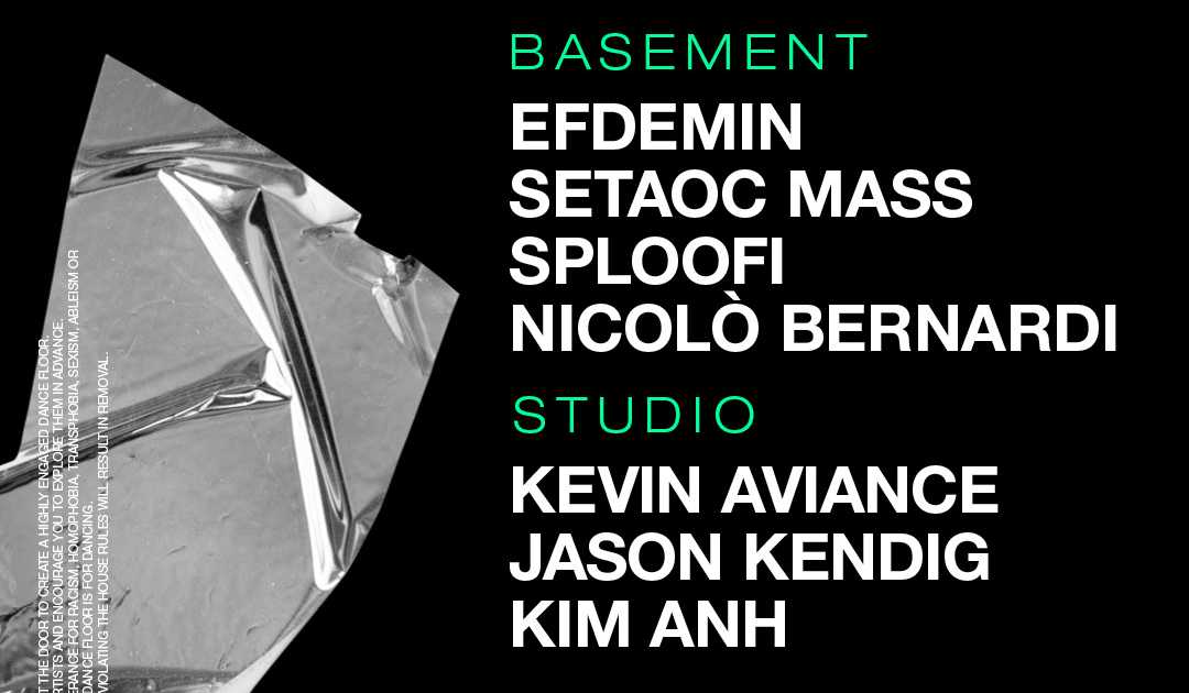 Efdemin / Setaoc Mass / Sploofi / Nicolò Bernardi / Kevin Aviance ...