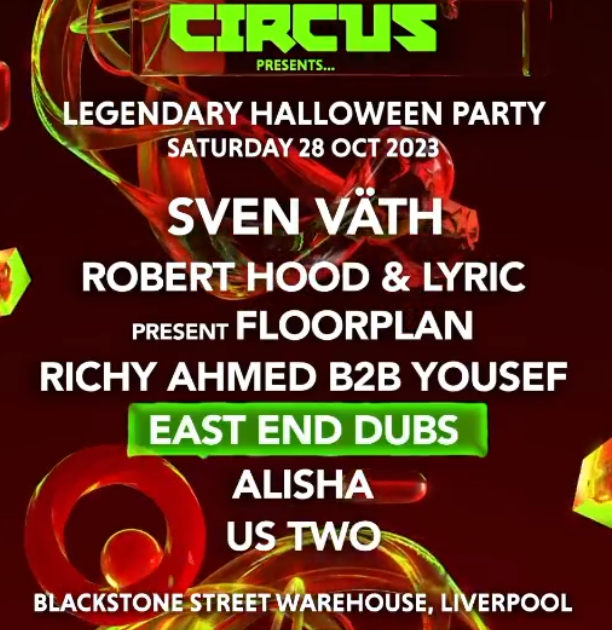 Circus Halloween at Blackstone Street Warehouse, Liverpool