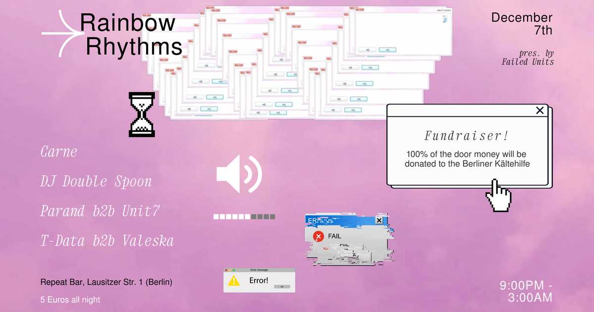 Rainbow Rhythms: Berliner Kältehilfe Fundraiser bei Repeat, Berlin