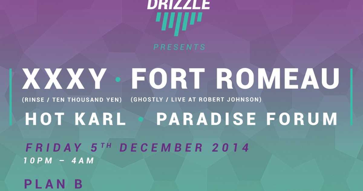 Human Drizzle presents...Fort Romeau, Xxxy & Paradise Forum at Plan B ...