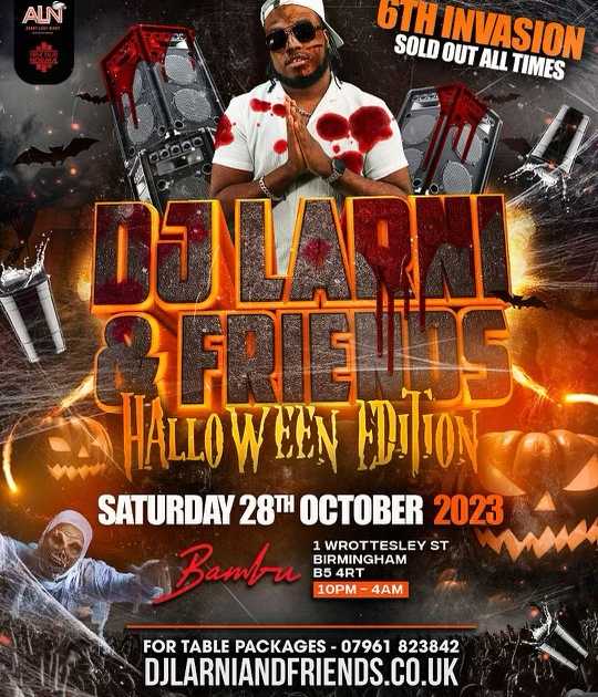 DJ Larni and Friends Birmingham Halloween at Bambu, Birmingham