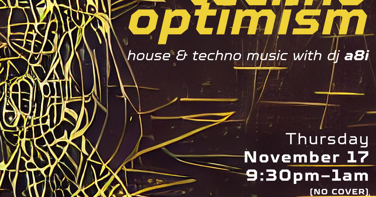techno optimism em Pop's Bar, San Francisco/Oakland