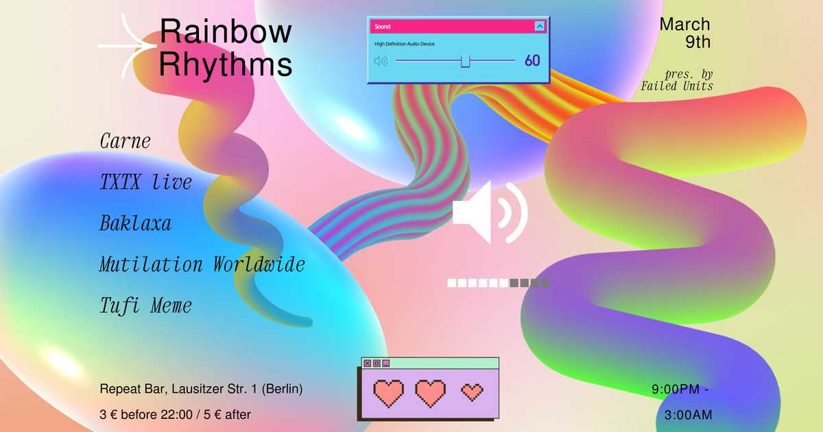 Rainbow Rhythms - a Failed Units bar rave at Repeat, Berlin
