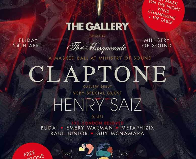 The Gallery Masquerade Ball: Claptone & Henry Saiz at Ministry Of Sound ...