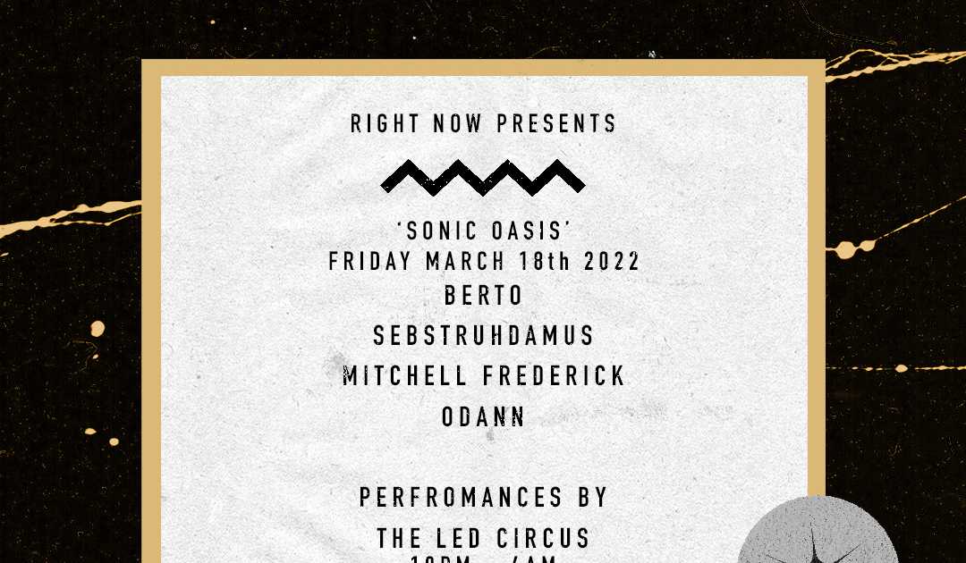 Right Now presents: SONIC OASIS a Speakeasy for Sound at NOIR NY, New ...