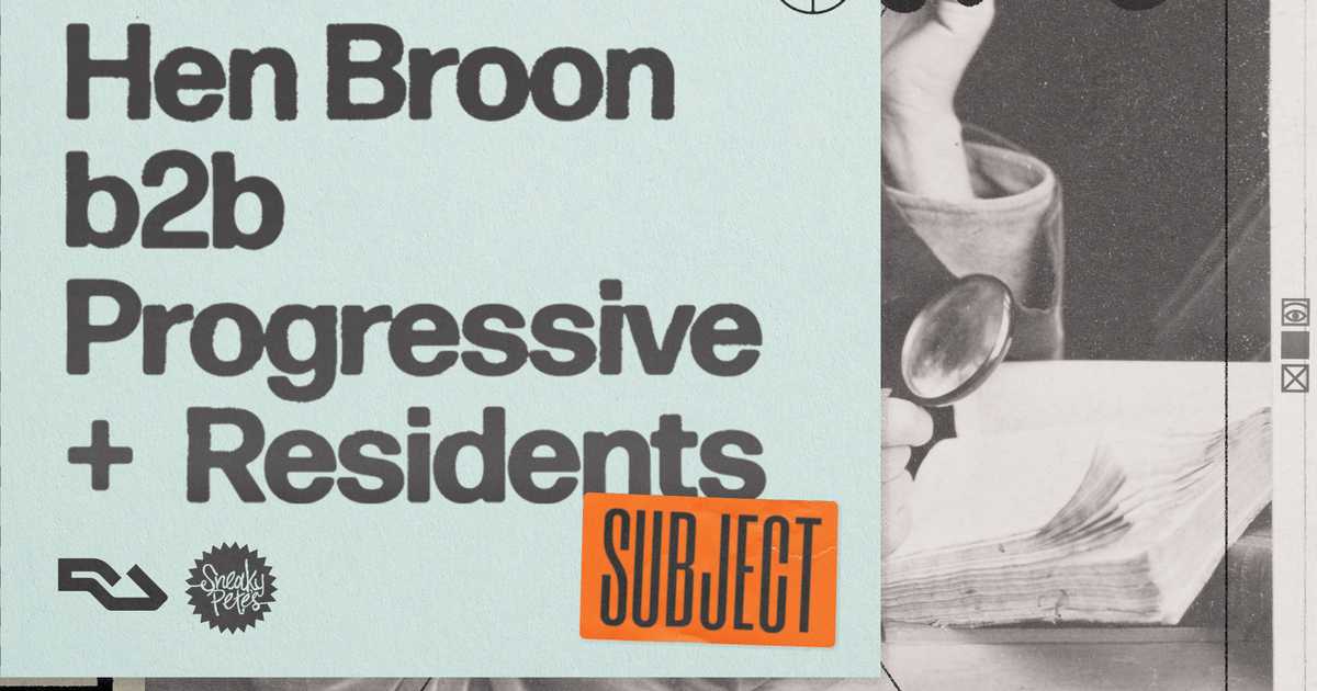 Subject: Hen Broon b2b Progressive en Sneaky Pete's, Edinburgh