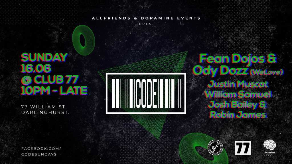 Code Ft. Fean Dojos & Ody Dozz (Welove) en Club 77, Sydney