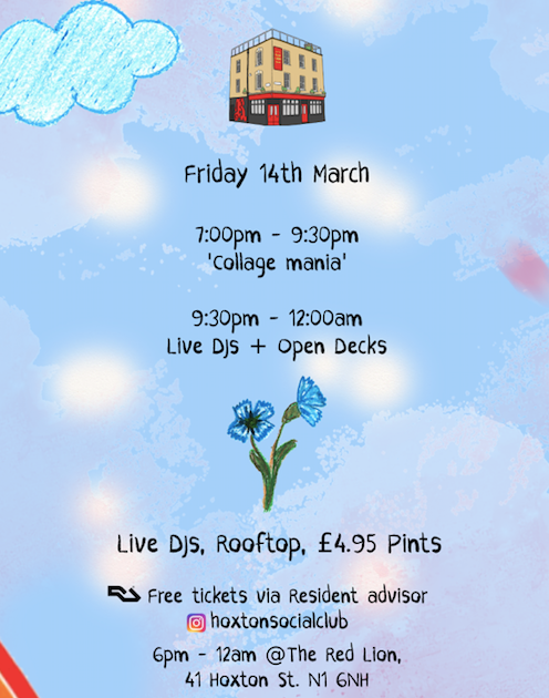 Hoxton Social Club (Collage Crafts + DJ) at The Red Lion, London