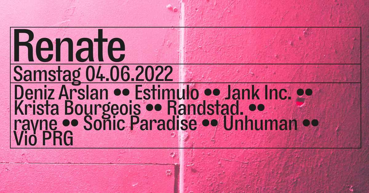 Samstag with Estimulo, Krista Bourgeois, Sonic Paradise, Unhuman em ...